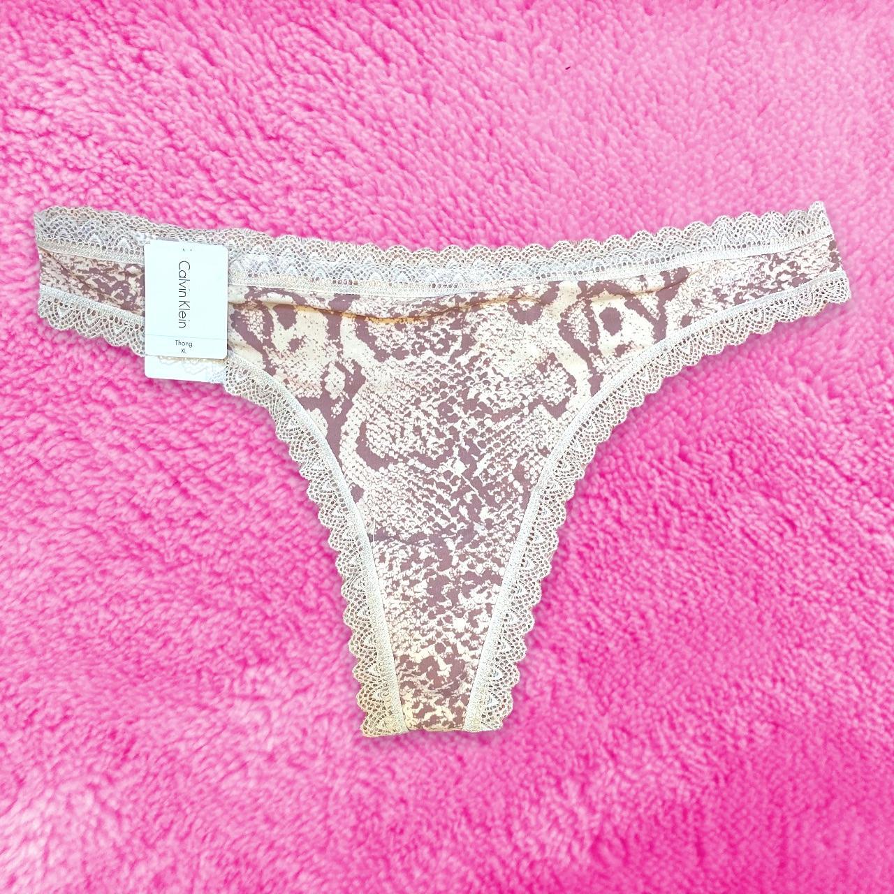 Snakeskin Lace Lined Thong ~ size XL (extra large) ~... - Depop