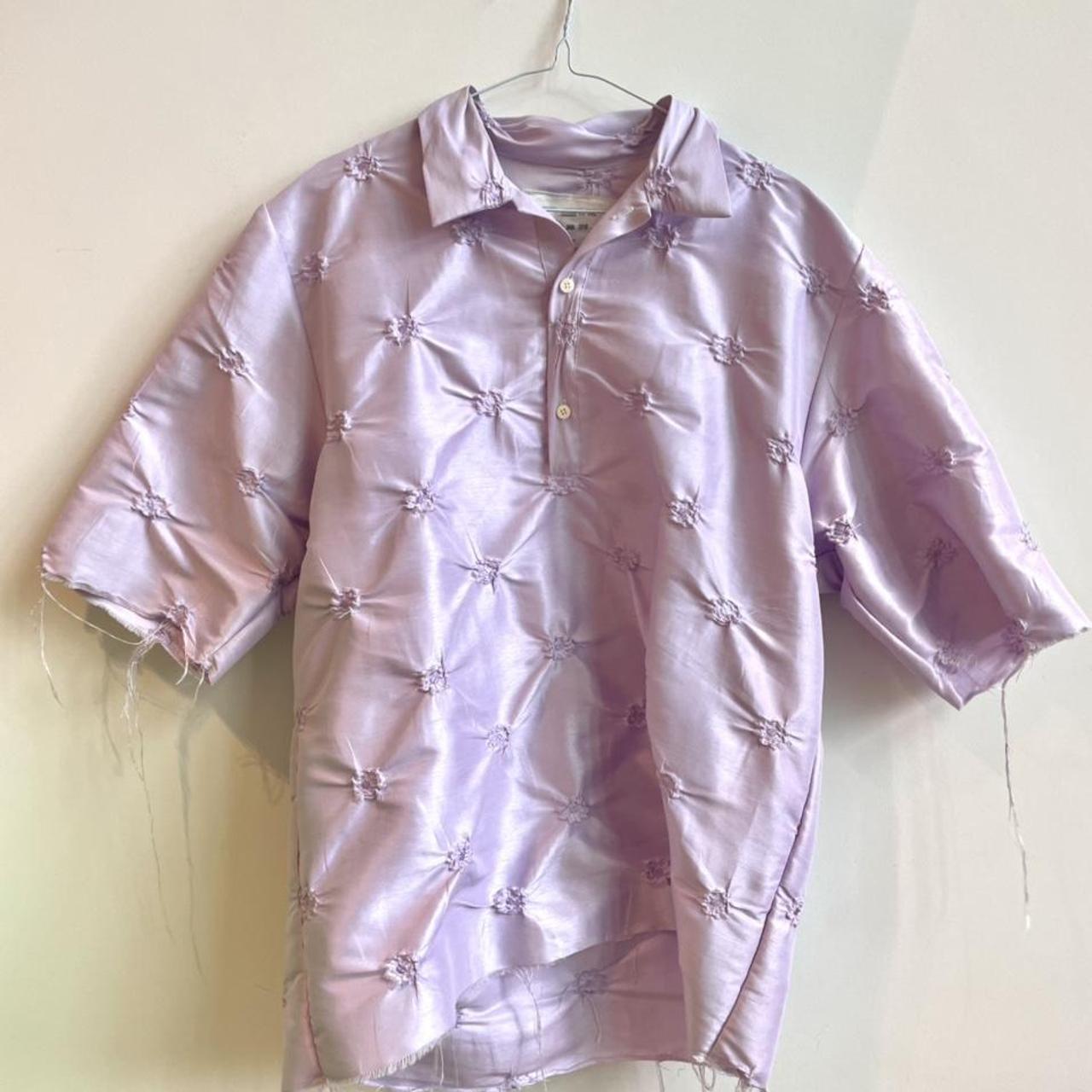 Beautiful oversized lavender polo shirt with... - Depop