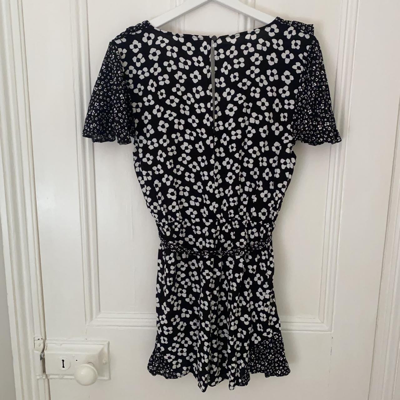 ASOS Women's Black and White Playsuit-romper | Depop