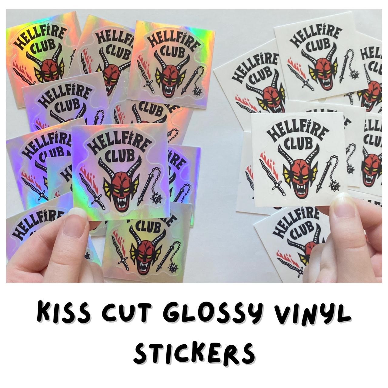 KISS CUT HELLFIRE CLUB GLOSSY VINYL STICKERS... - Depop