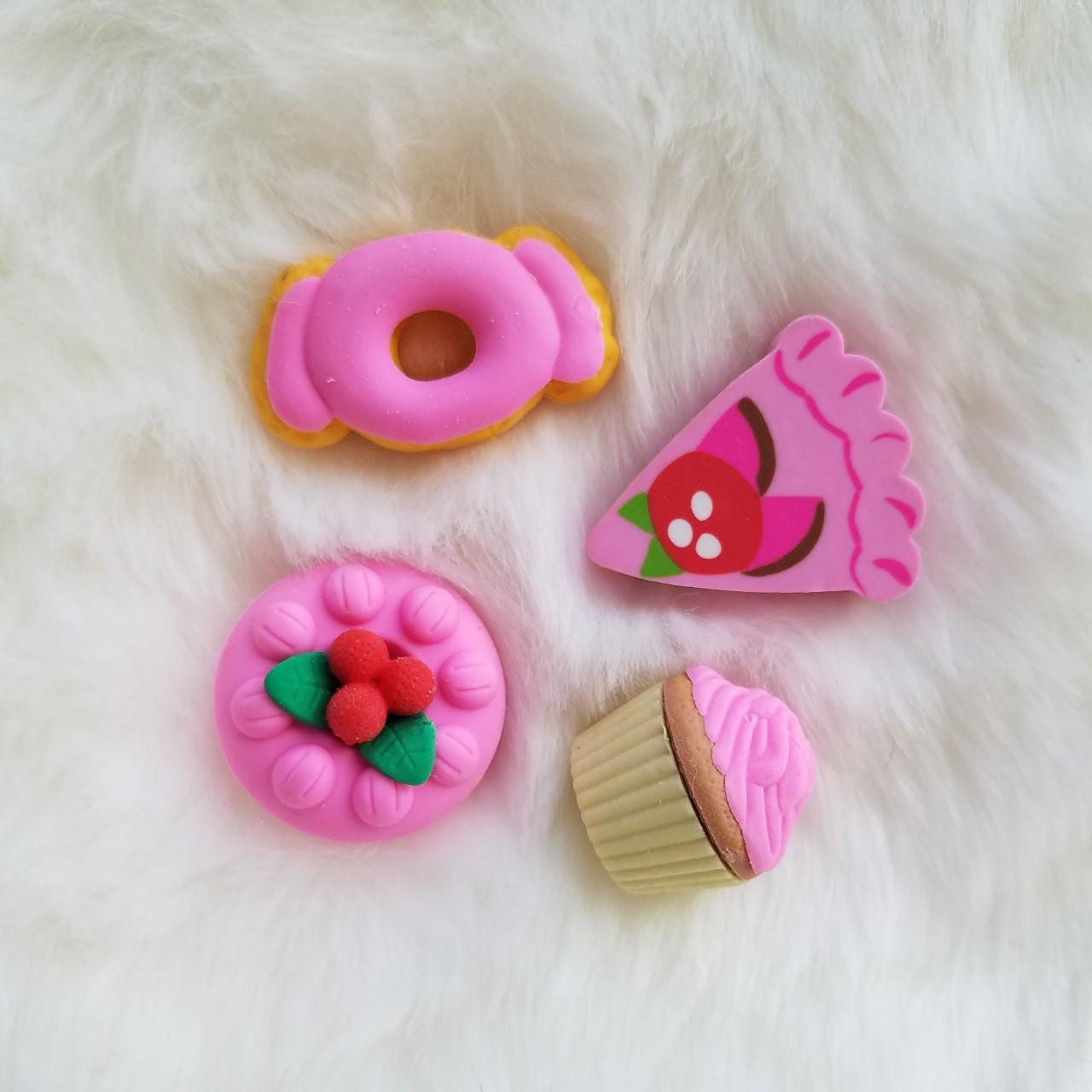 Pink Pastry Eraser Set • Set comes with four... - Depop