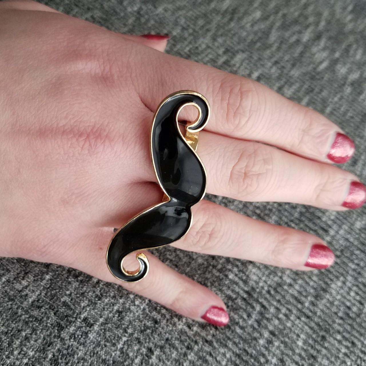 Mustache Ring • This ring fits on two fingers,... - Depop
