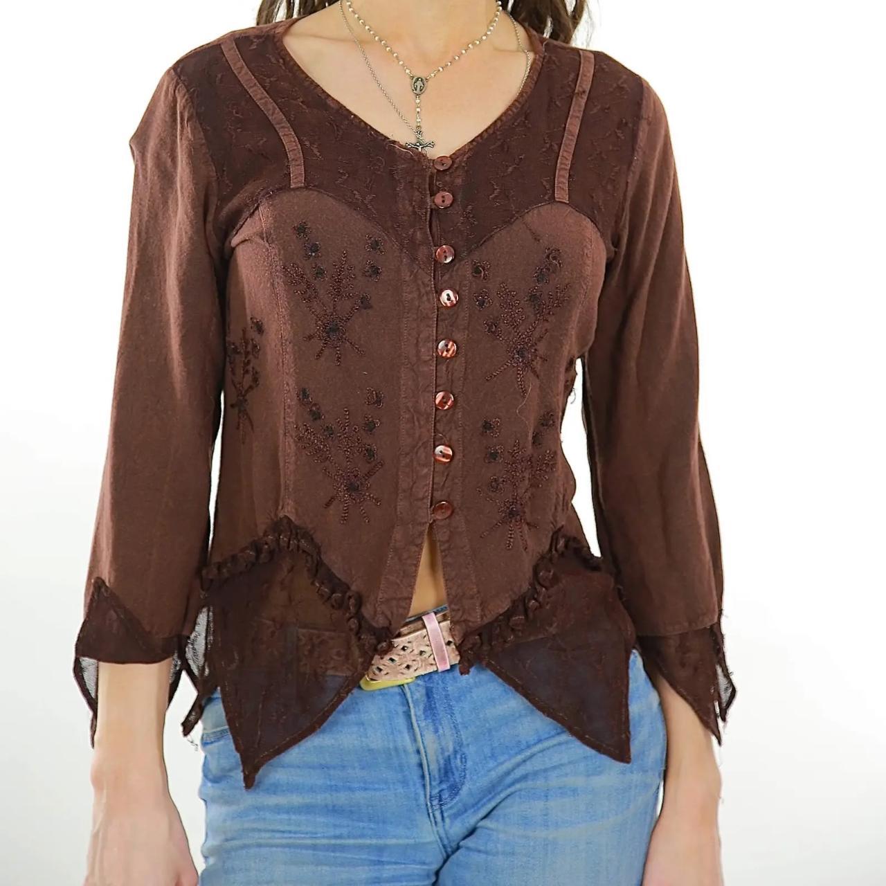 Vintage 90s goth top. This 70s nostalgia shirt is... - Depop