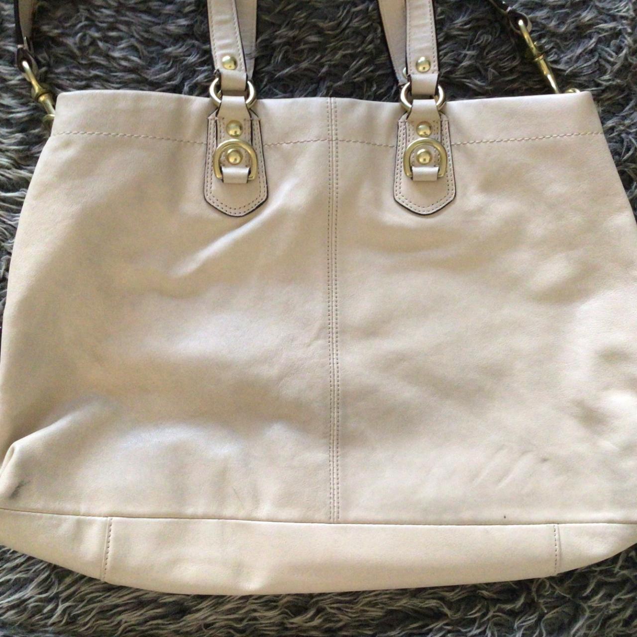 Coach Women's Cream and Pink Bag | Depop