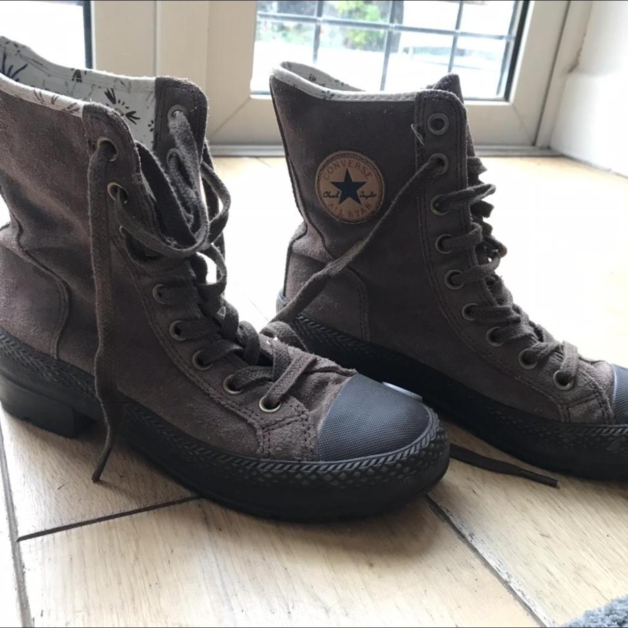Brown suede Converse all star boots. Women’s size... - Depop