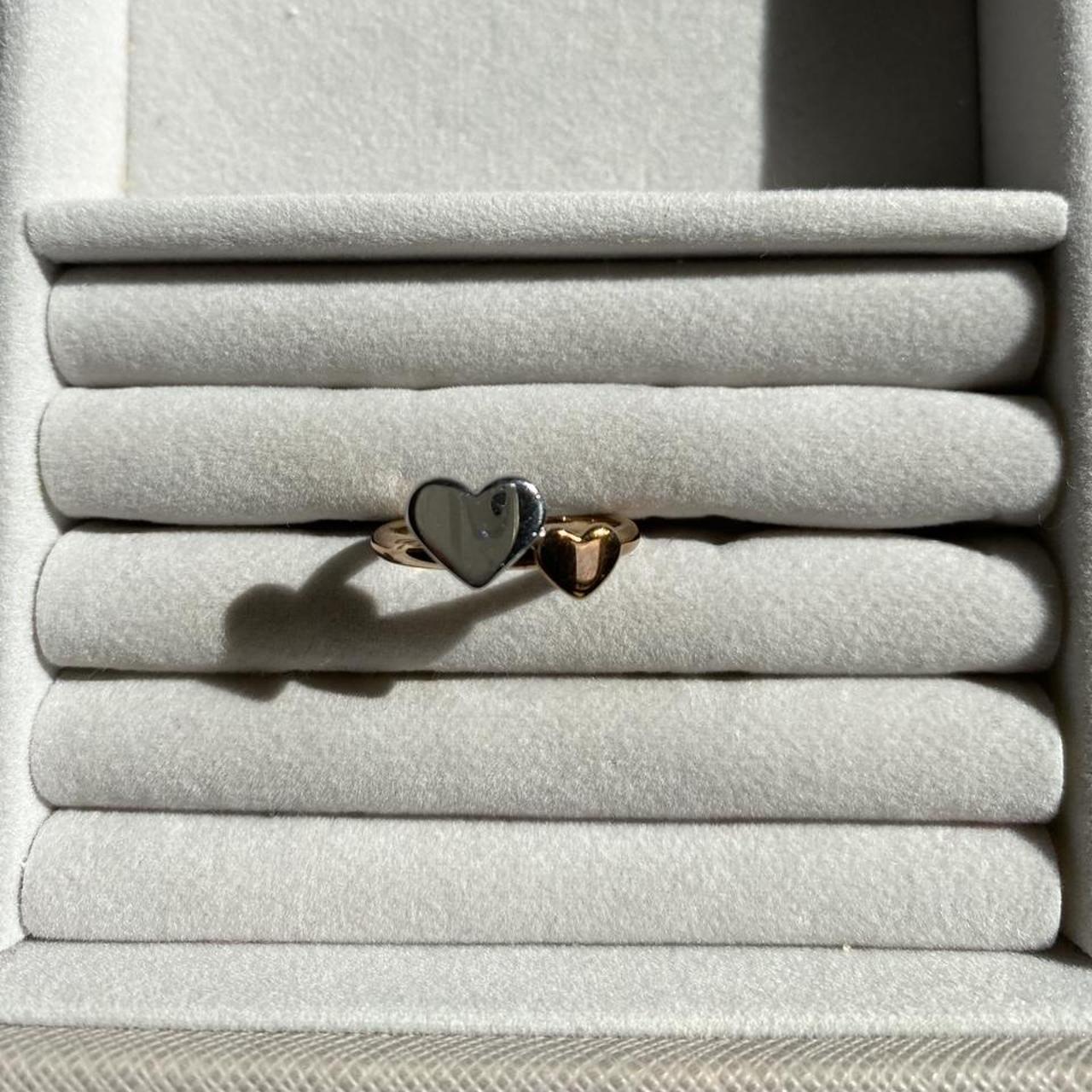 TOMMY HILFIGER RING 💍 gold and silver heart ring... - Depop