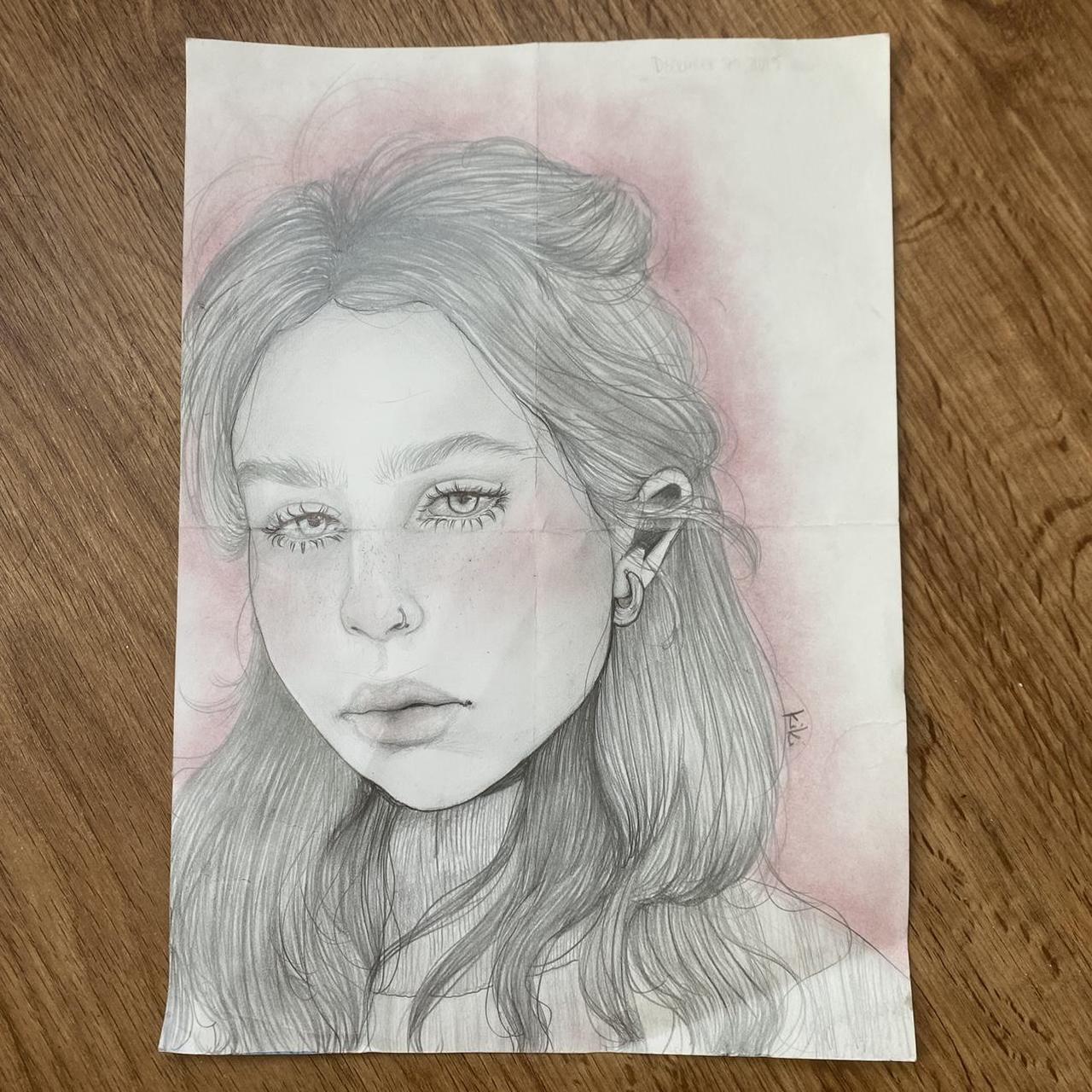 Clairo portrait drawing Art by me - Depop