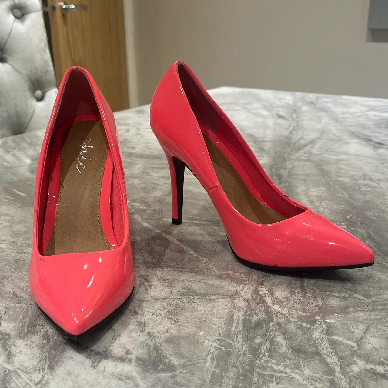 Neon pink court shoe size 6 runs small to size - Depop