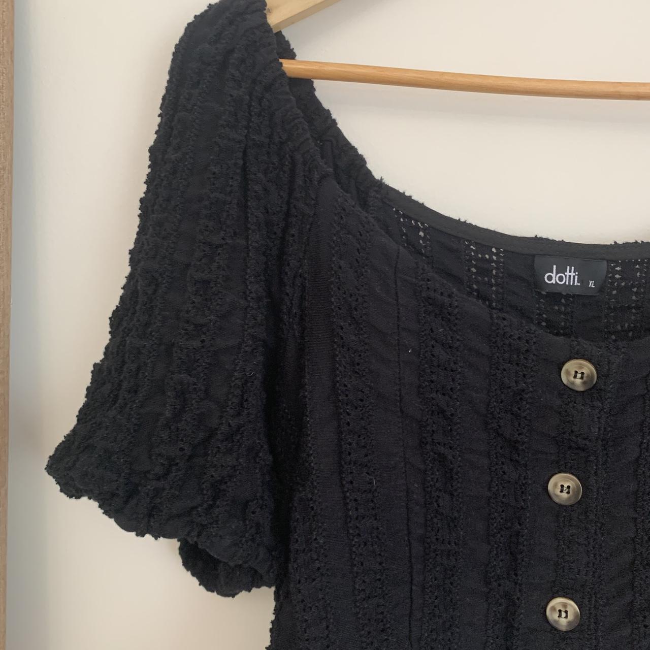 Super cute cropped black crochet top with faux shell... - Depop