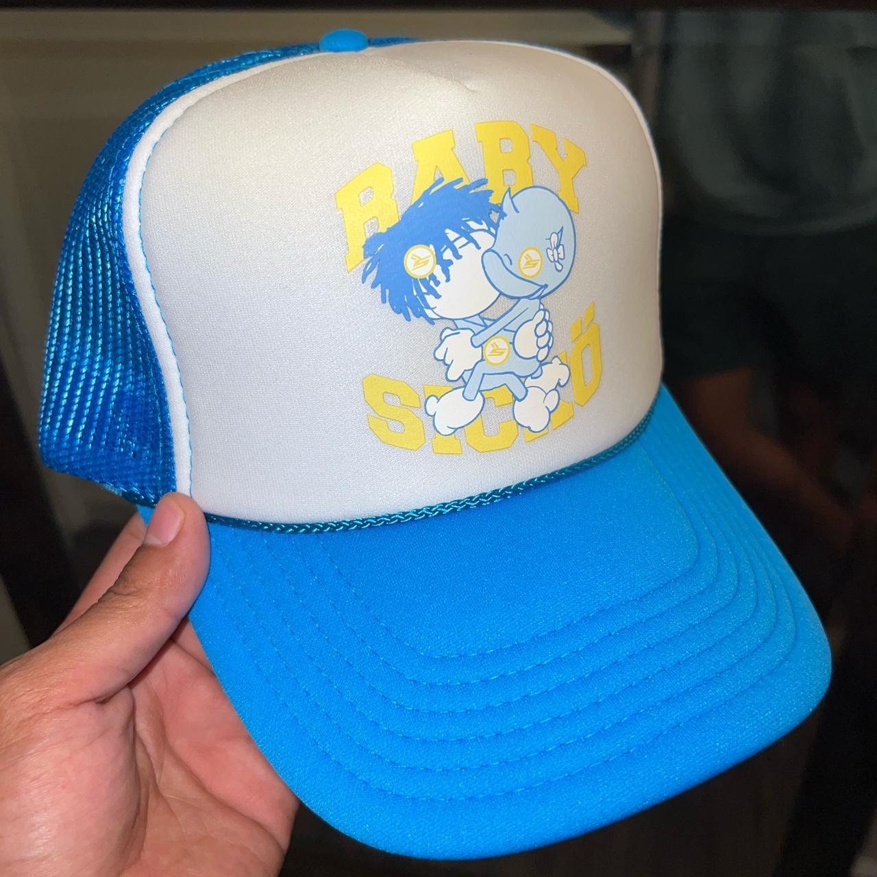 Baby Milo trucker hat in blue Sicko, Born From Pain - Depop