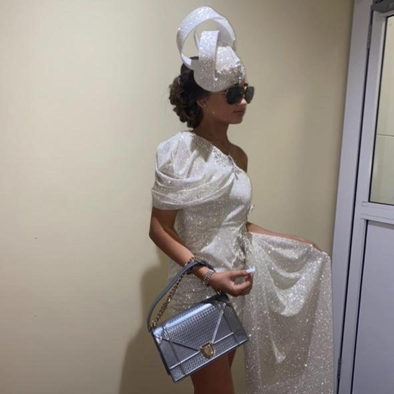 Mark melia silver glitter material matching head... - Depop