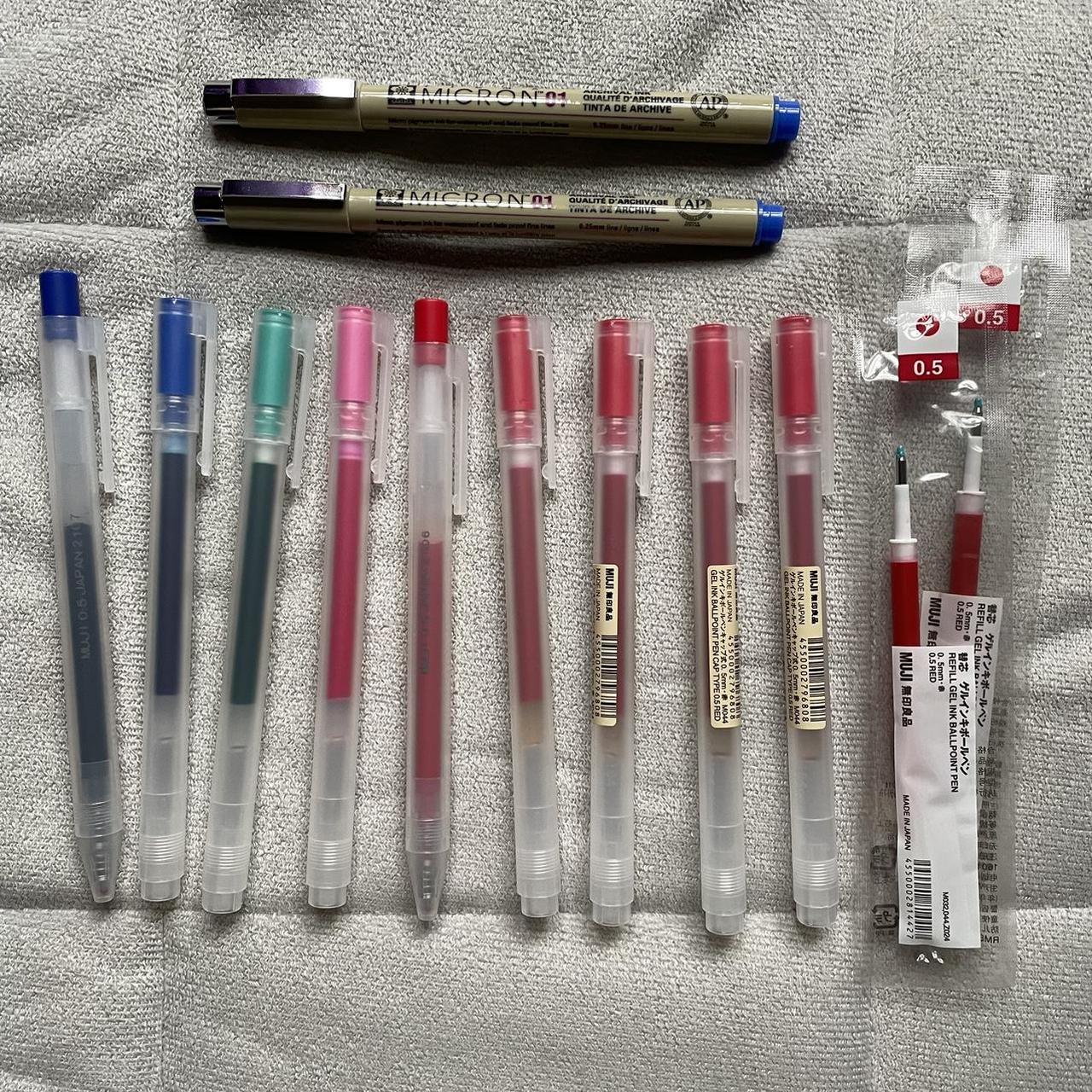 PENS a bundle with a range of Muji and Micron... - Depop