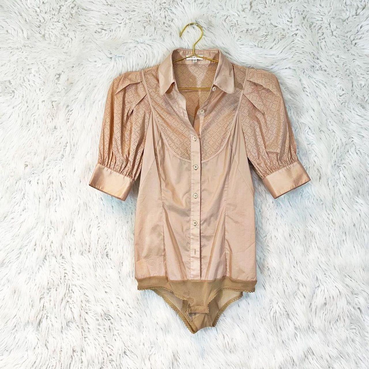 Lovely light pink button down bodysuit, size 6 from... - Depop Lovely light pink button down bodysuit, size 6 from... - Depop
