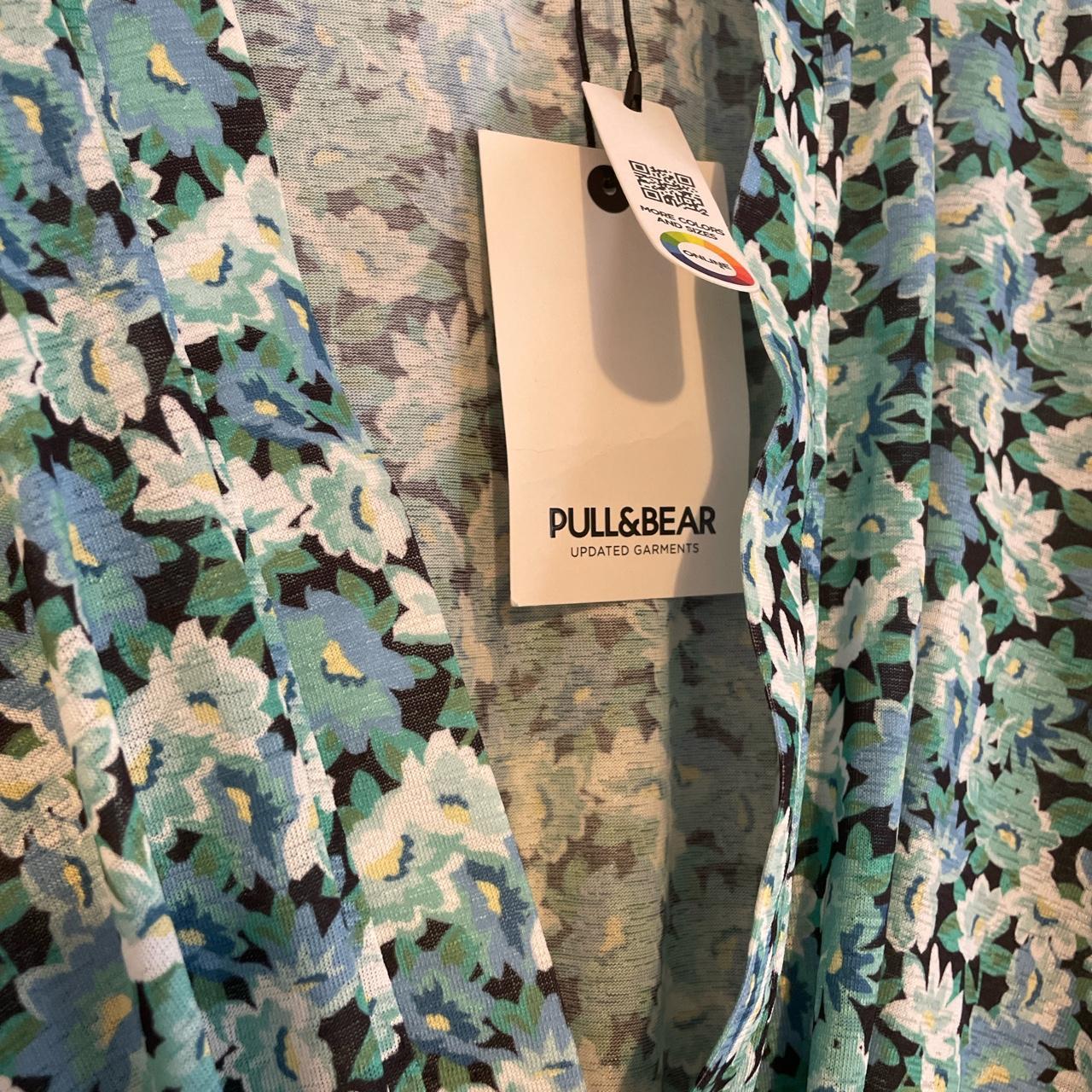 Pull&Bear Women's Blue and Green Dress | Depop