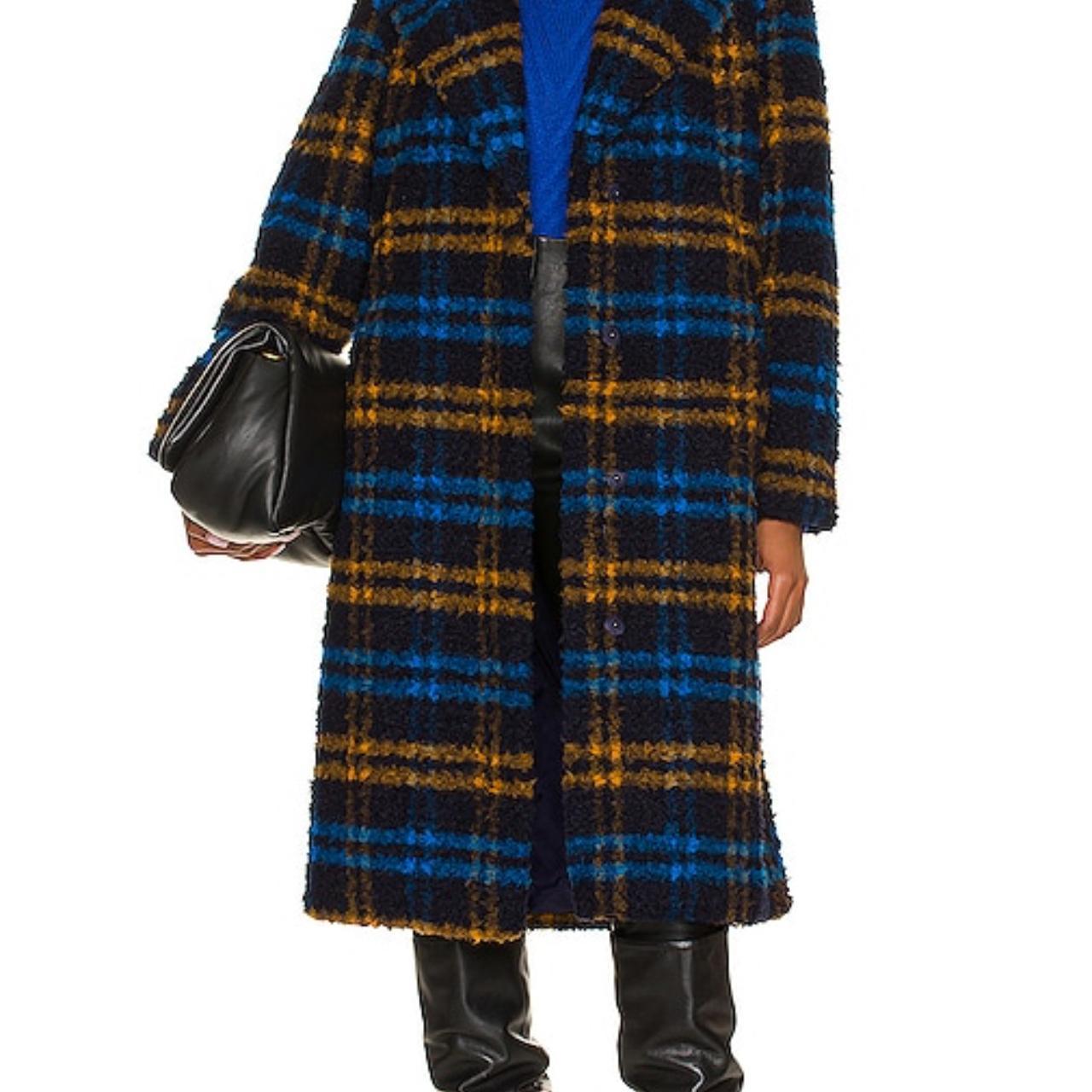 Apparis Tikka Plaid Check-Pattern Coat Only worn... - Depop