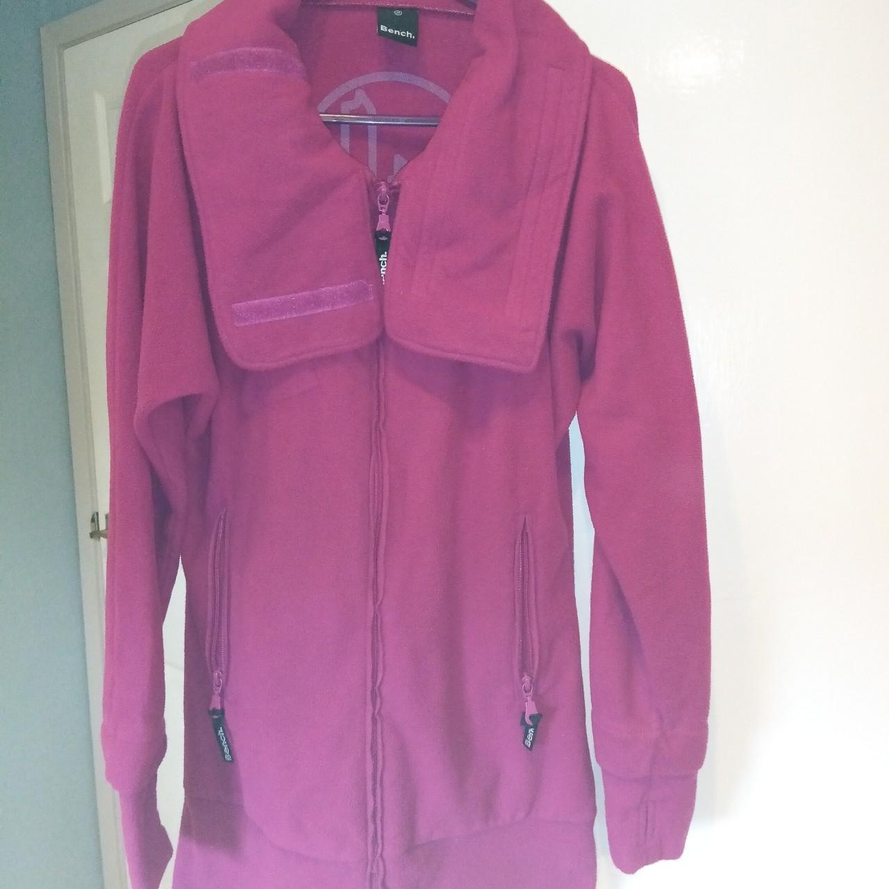 Womens Bench dark pink fleece top, size medium, good... - Depop