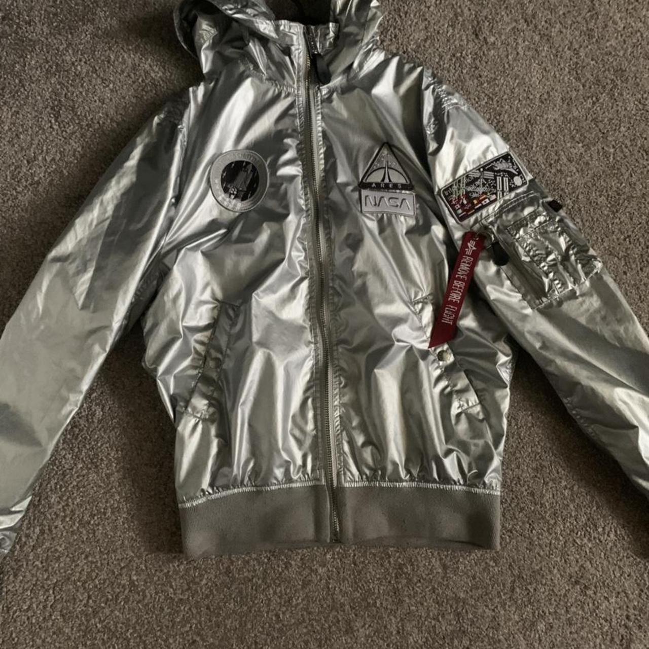 Silver NASA jacket Alpha Industries MA-1 LW NASA... - Depop
