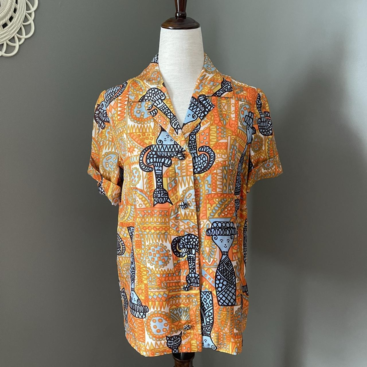 Vintage 60s 70s Handmade Button Up Mod Cat Lady... - Depop