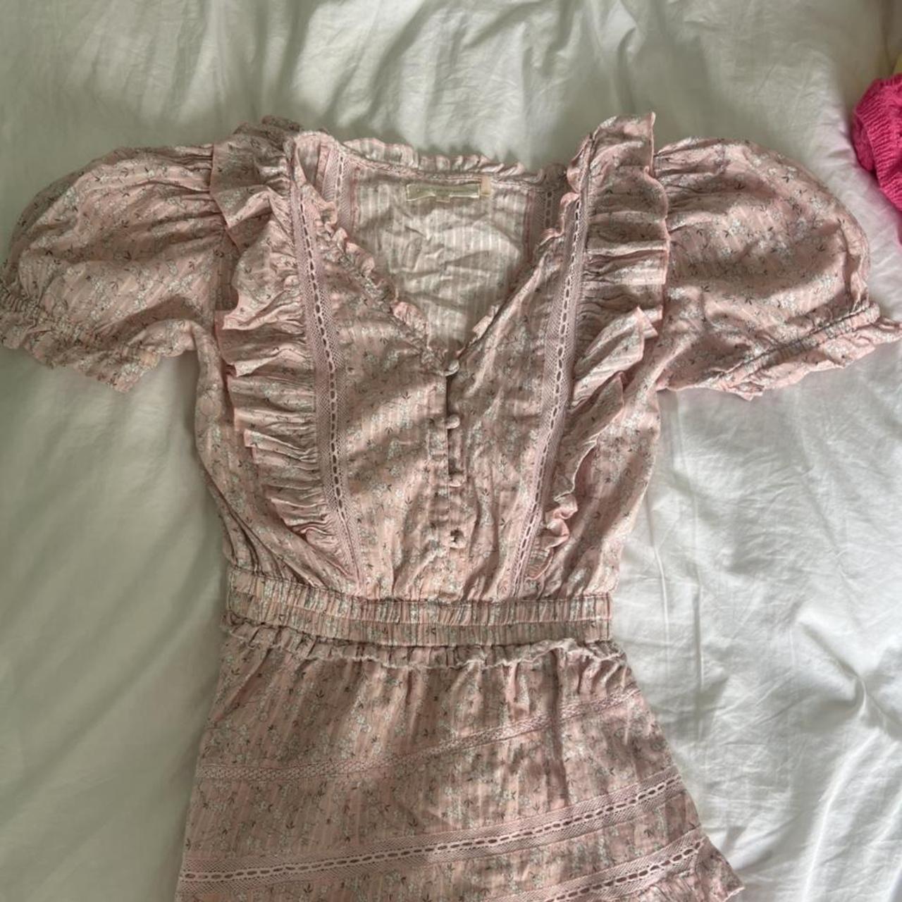 Love shack fancy pink mini dress. Size petite-... - Depop