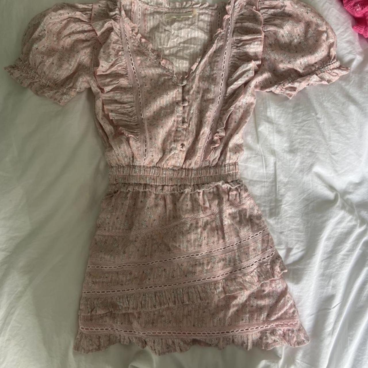 Love shack fancy pink mini dress. Size petite-... - Depop