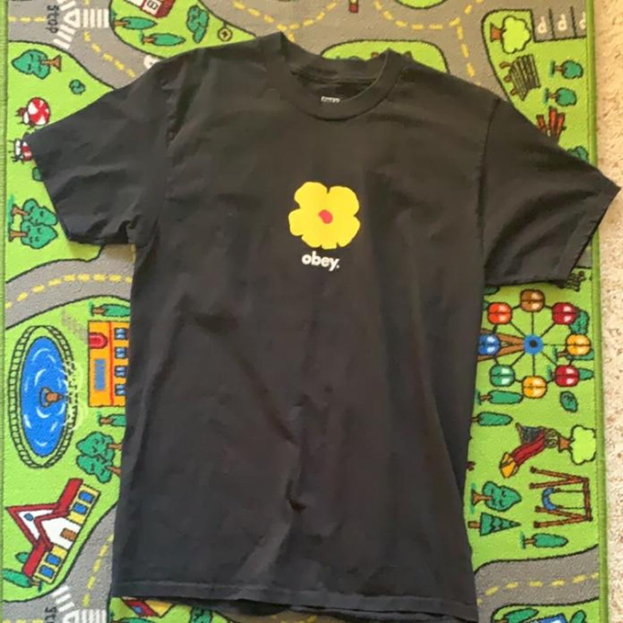 flower obey tee shirt - Depop