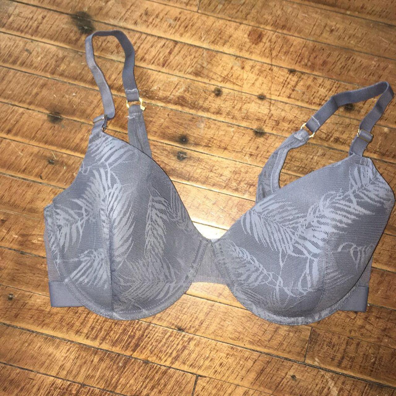 Gray, palm tree detail, full coverage Lively bra. In... | Depop