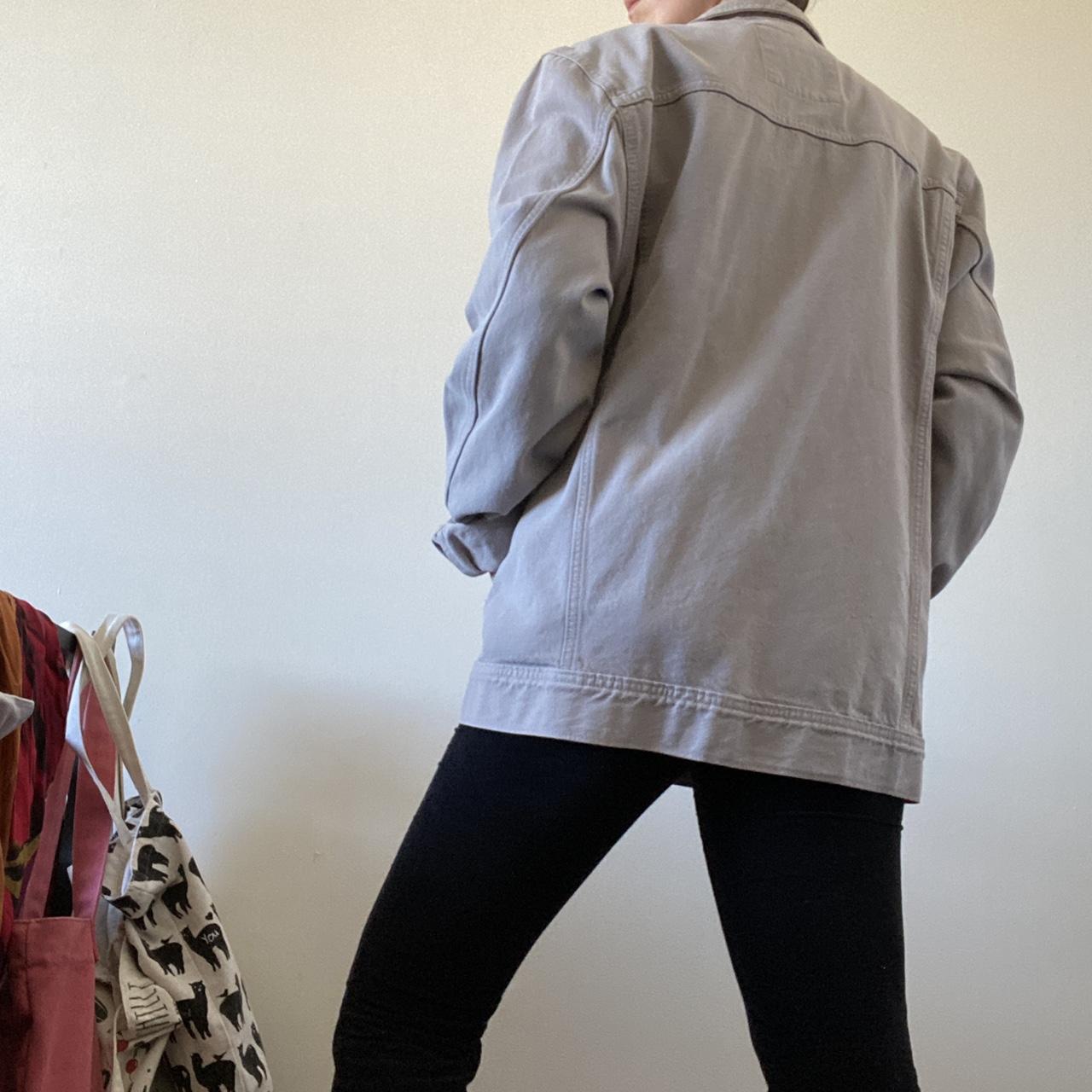 Grey oversized denim jacket - Men’s L modelled on... - Depop