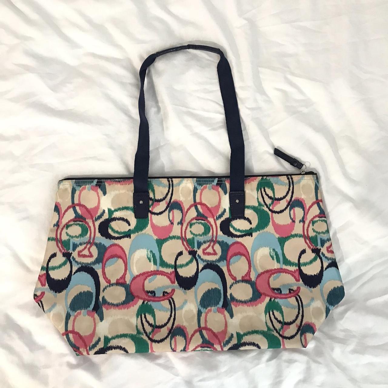 AUTHENTIC VINTAGE COACH TOTE BAG - Multi colored... - Depop