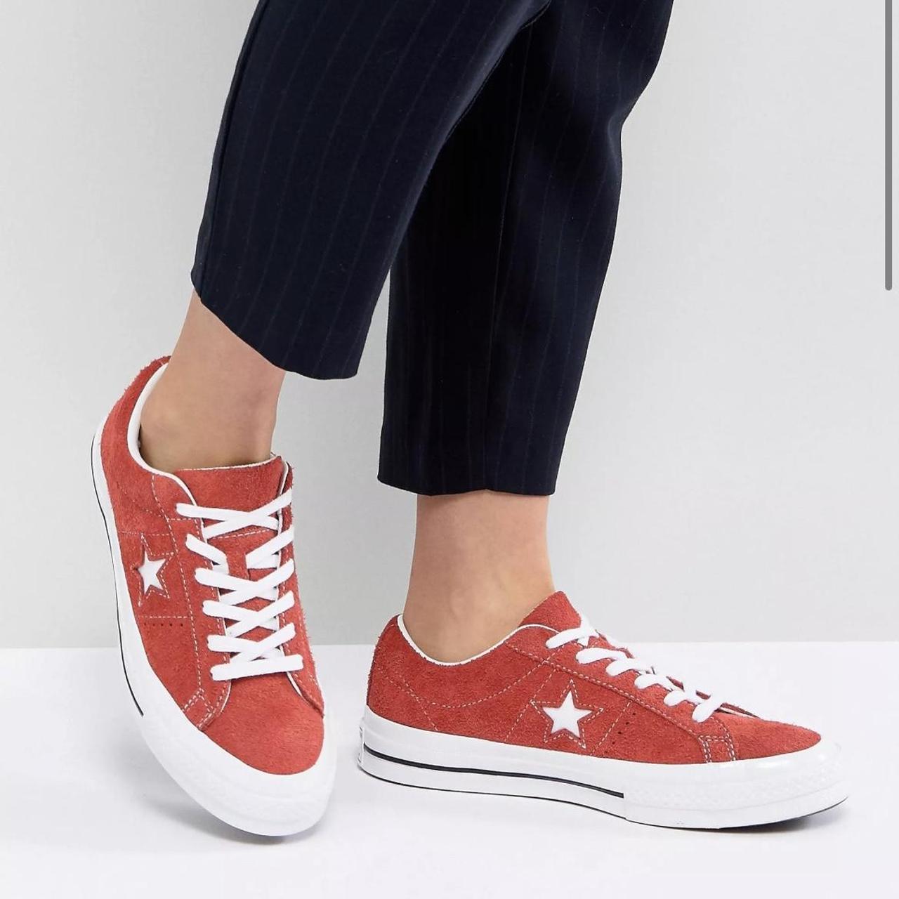 Converse One Star Ox Sneakers Red Suede ***SOLD OUT... - Depop