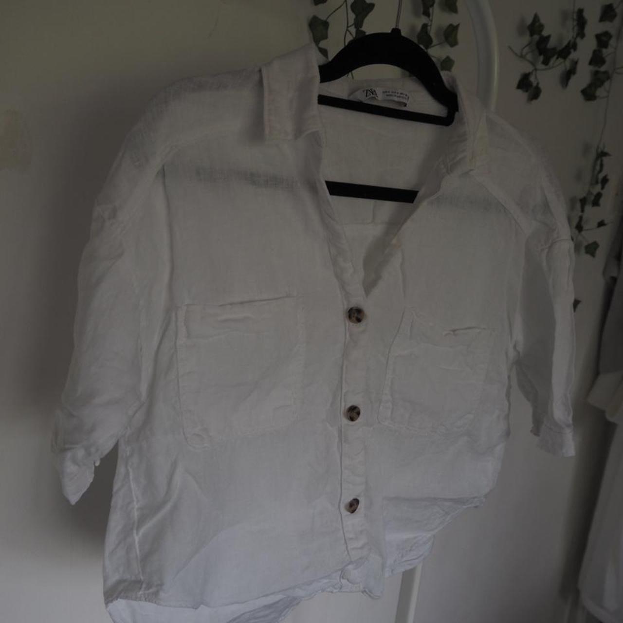 ZARA Blouse - Tortoise-shell buttons -... - Depop