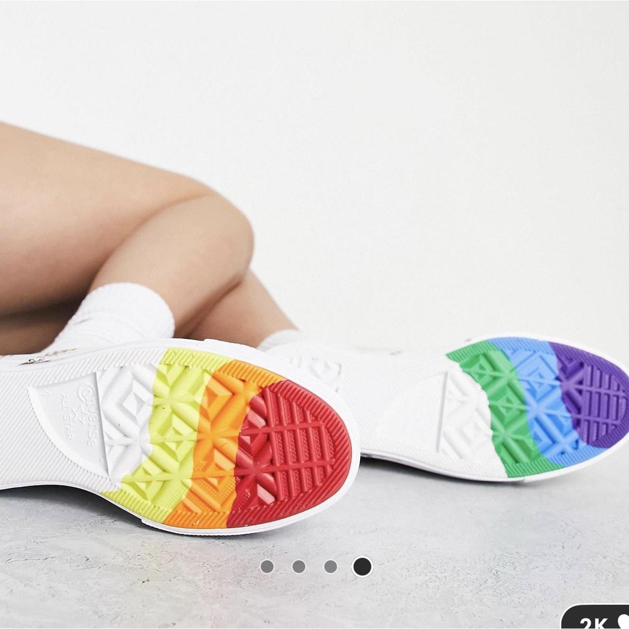 Converse Pride Ox Rainbow platform trainers, size... - Depop