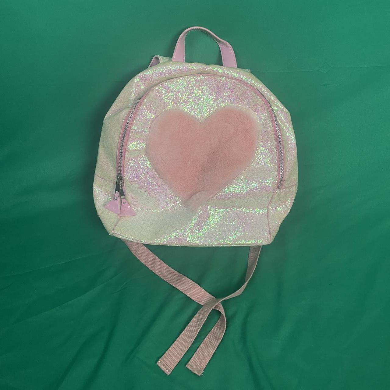 YRU Glitter heart backpack It’s a repop, never got... - Depop