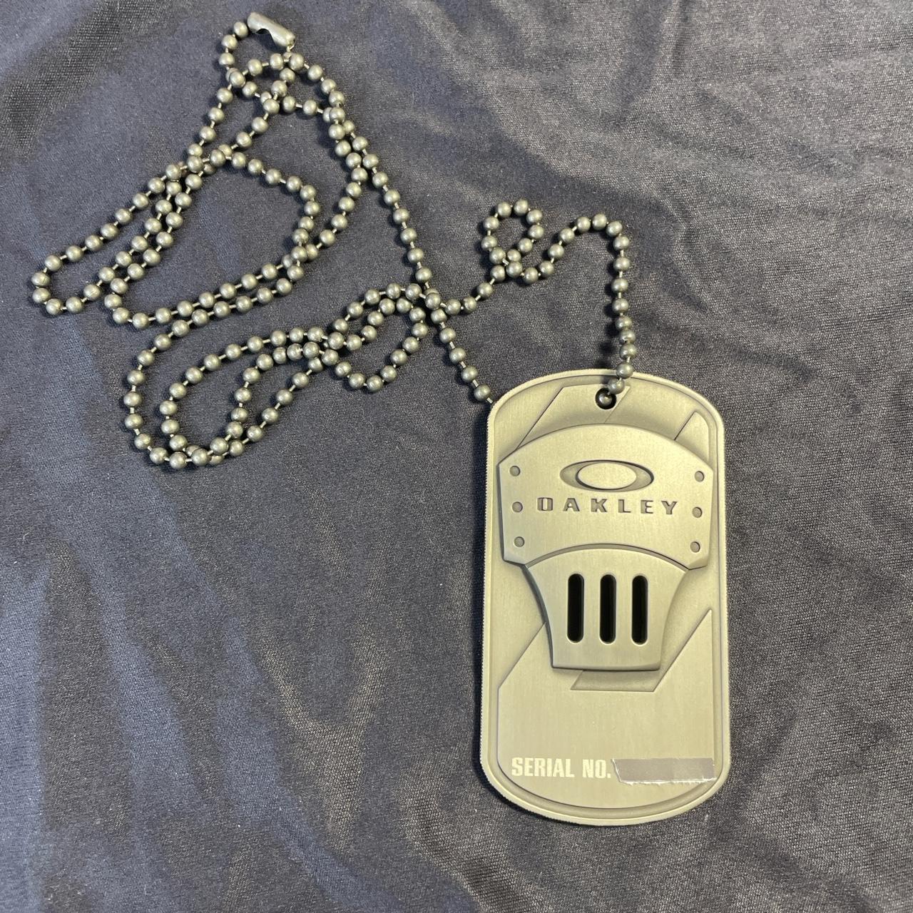 Oakley Dog Tag Necklace - Serialized (message for... - Depop