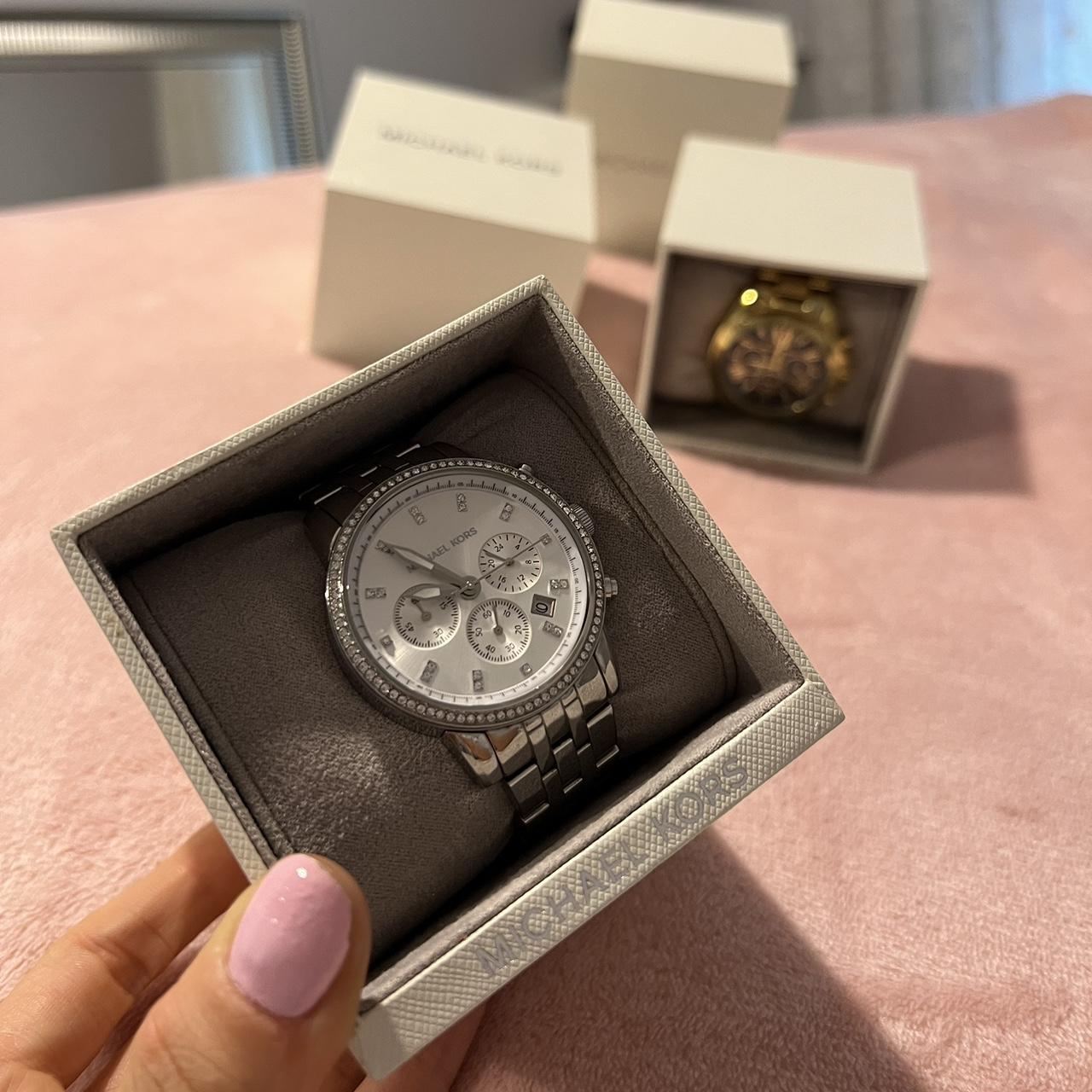 MK silver watch - Depop