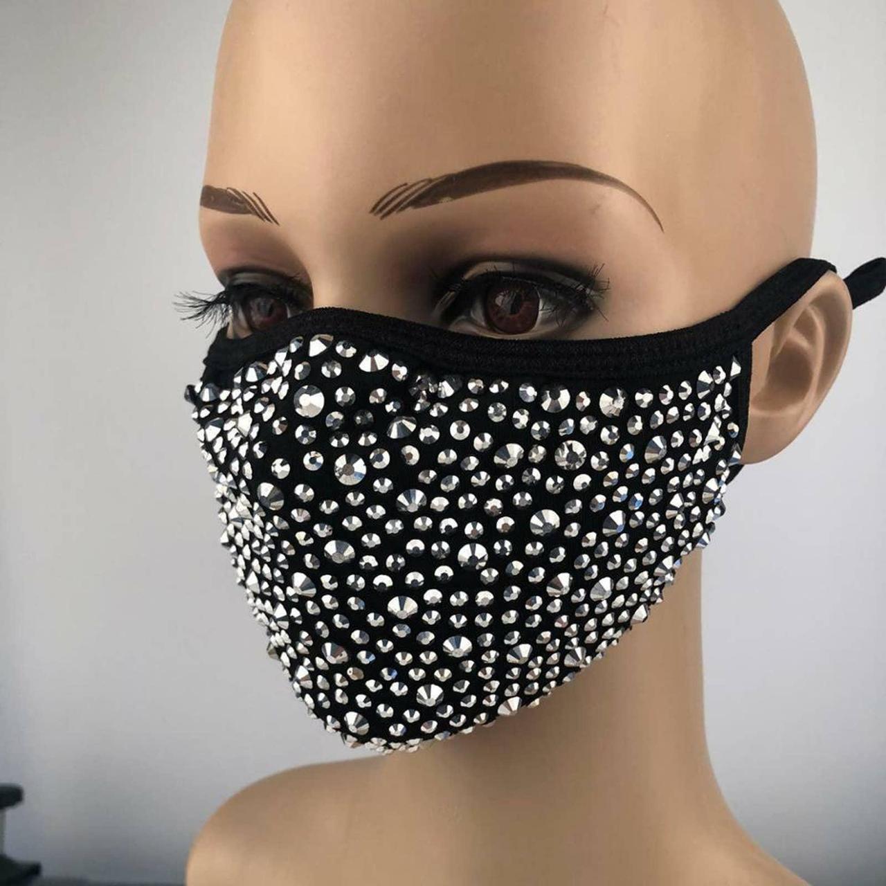 BLING FASHION PARTY FACE MASKS CRYSTAL RHINESTONE... - Depop
