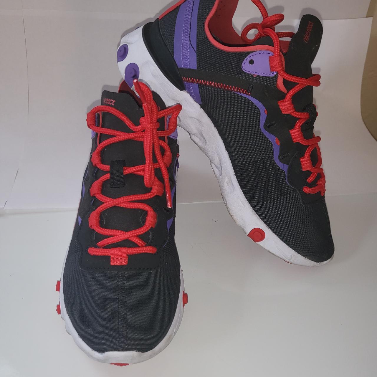 Nike React Element 55 Black Red Purple Womens Size Depop