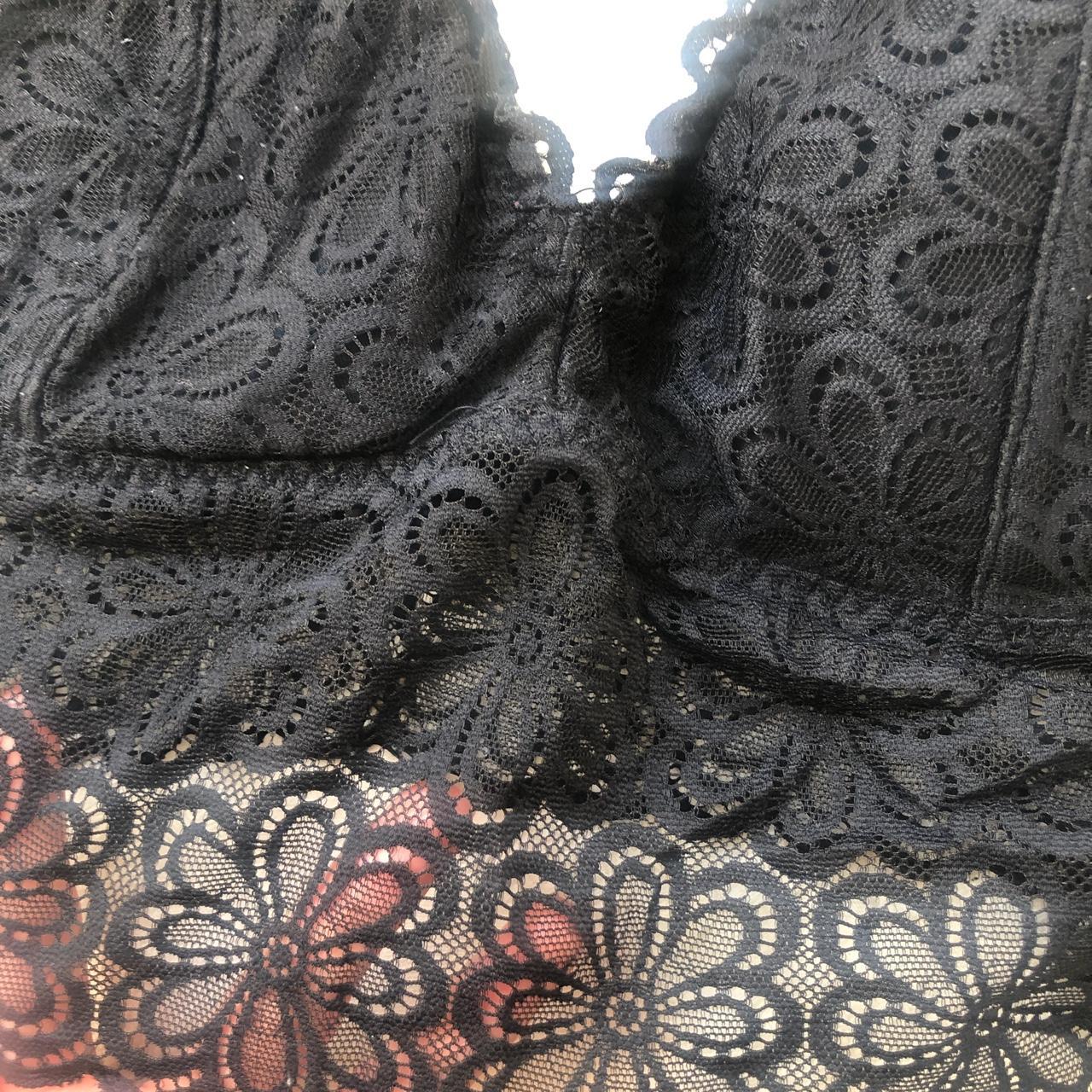 •black gilly hicks bralette, floral lace •label... - Depop