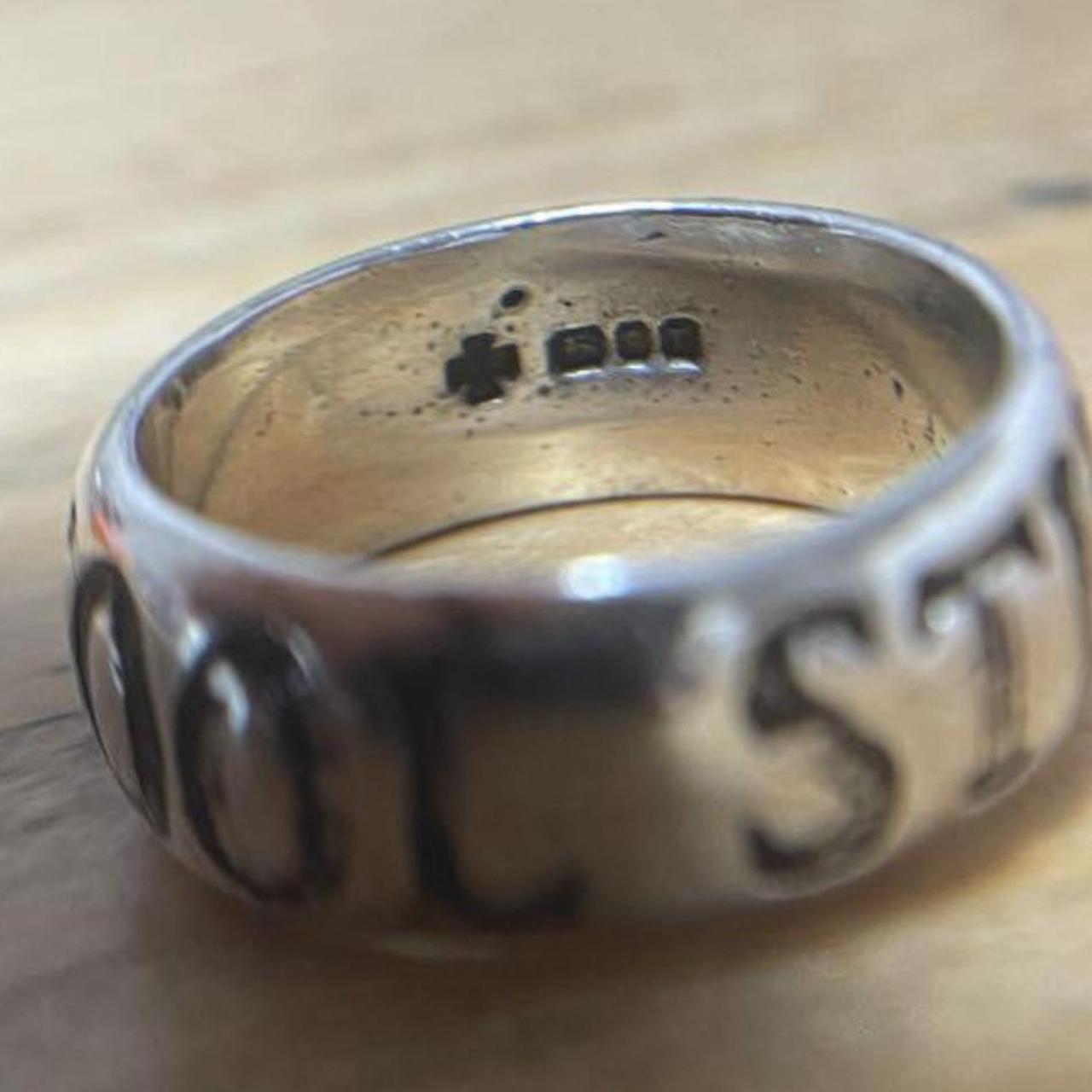 Vintage Stussy Old Skool 1980s ring Sterling... - Depop