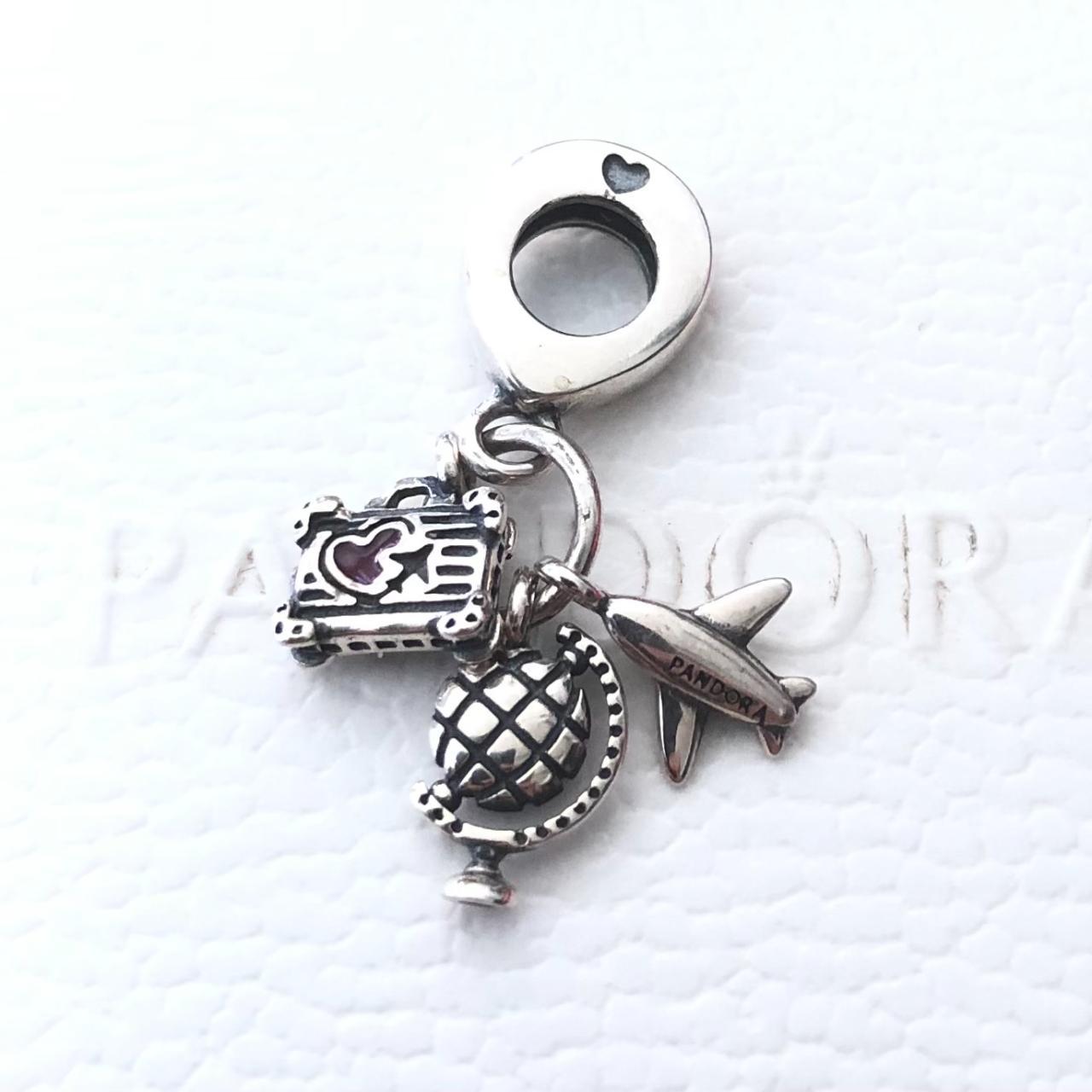 Pandora Airplane, Globe and Suitcase Dangle Charm... - Depop