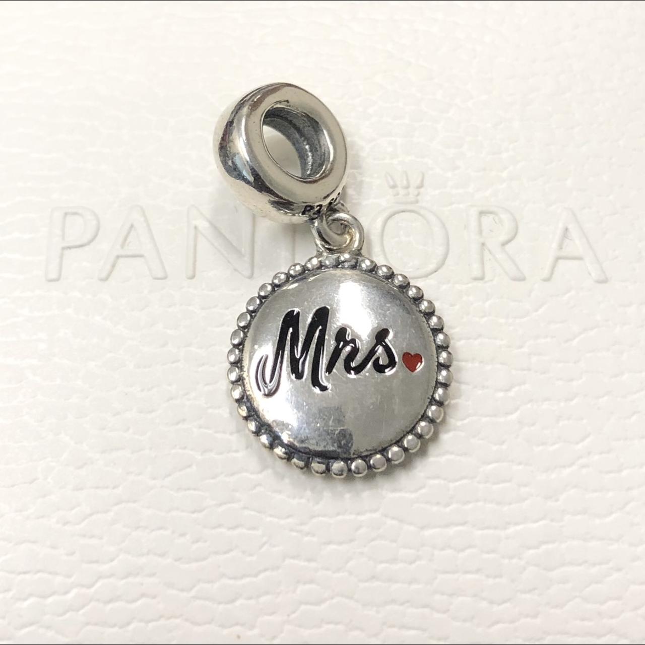 Pandora Mrs, Black & Red Enamel, Dangle Charm... | Depop