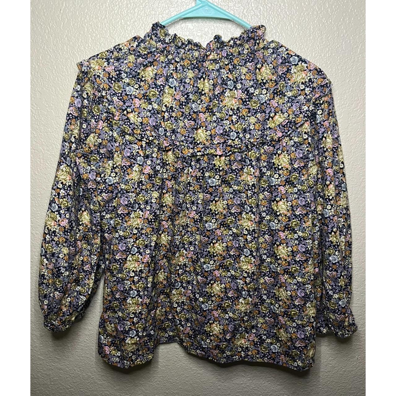 Universal Thread Floral Smocked Neck Top Women's... - Depop
