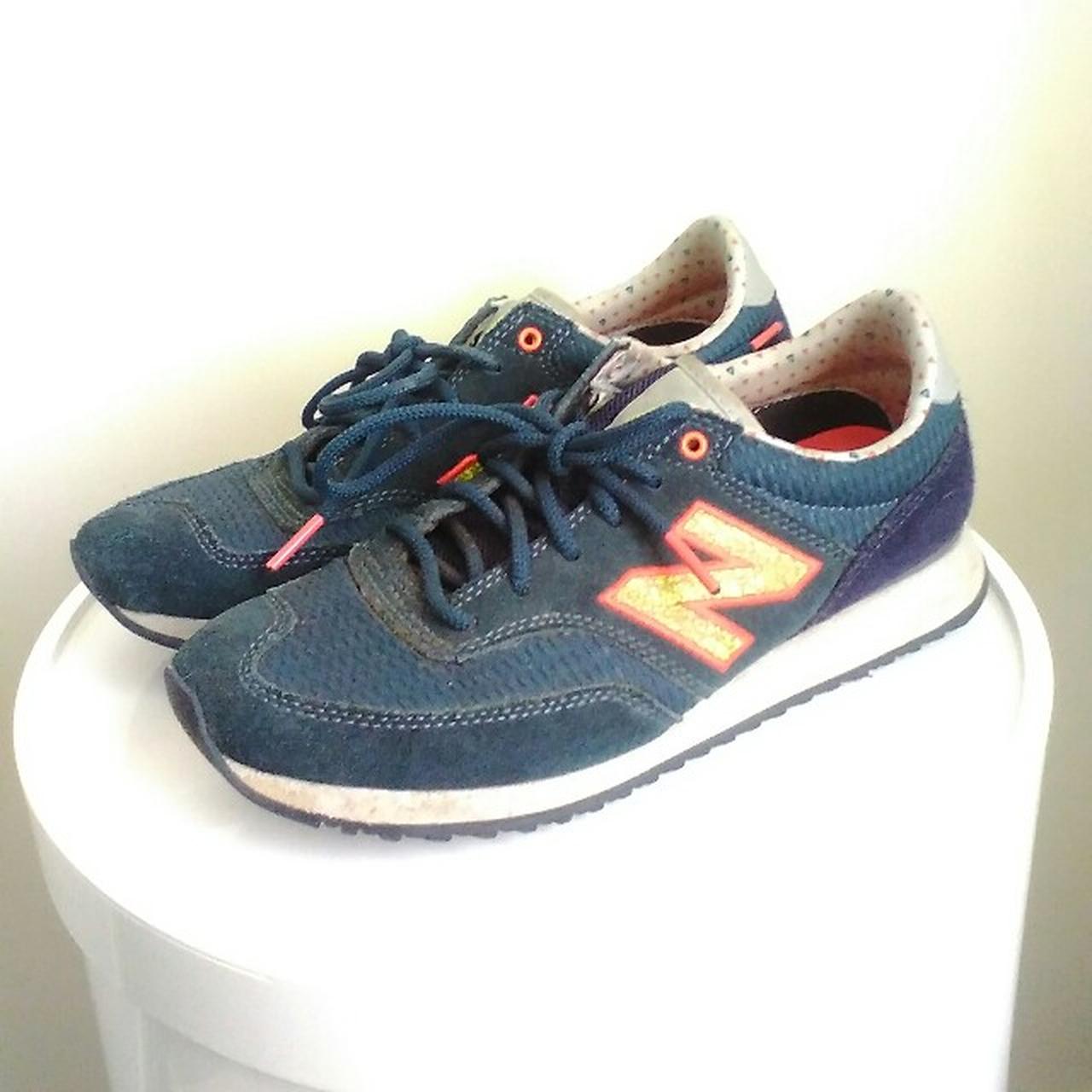 New Balance green and blue sneakers with yellow and... - Depop