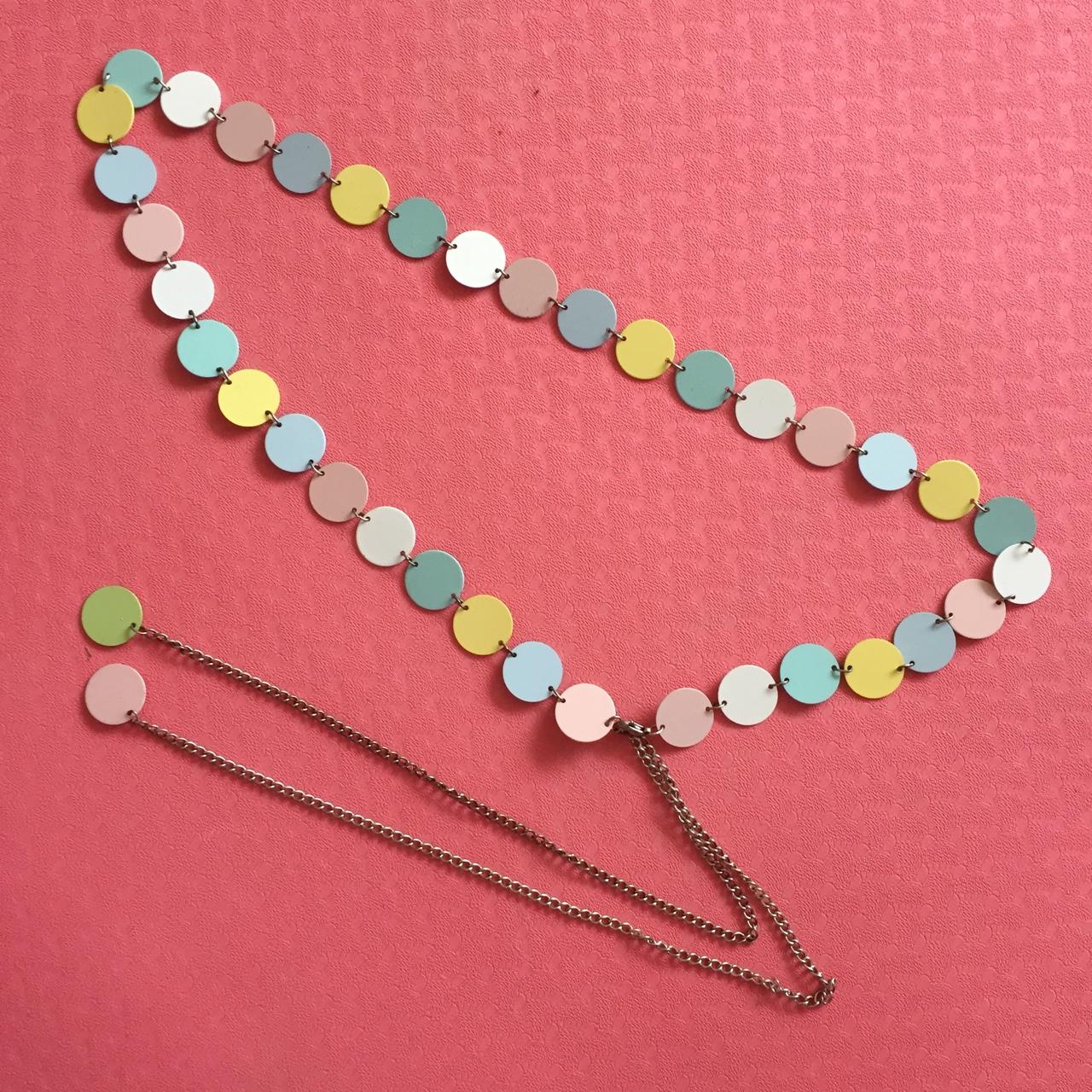 Pastel circular disc chain belt. Length can be worn... - Depop