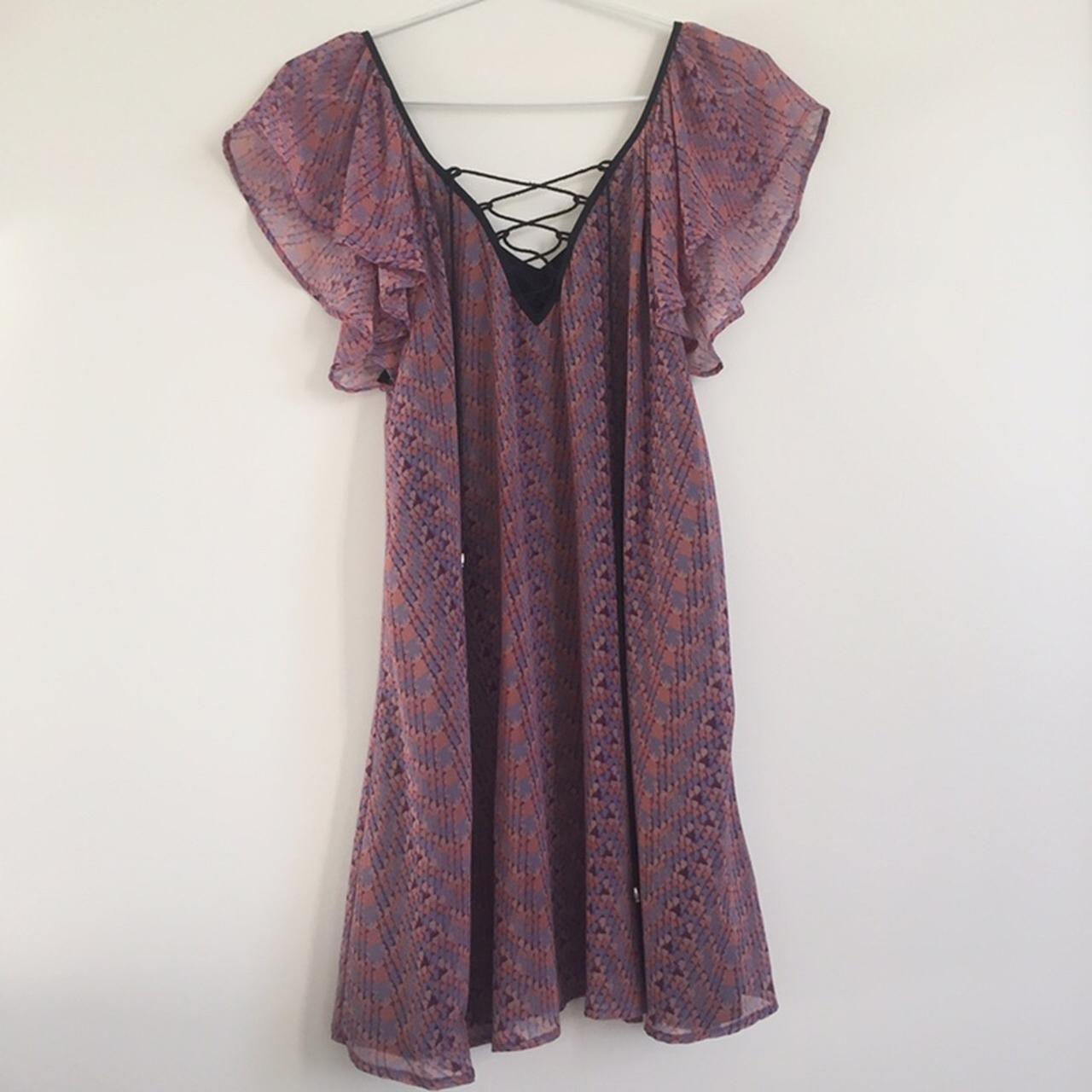 Azuki pink purple and black float summer dress. Size... - Depop