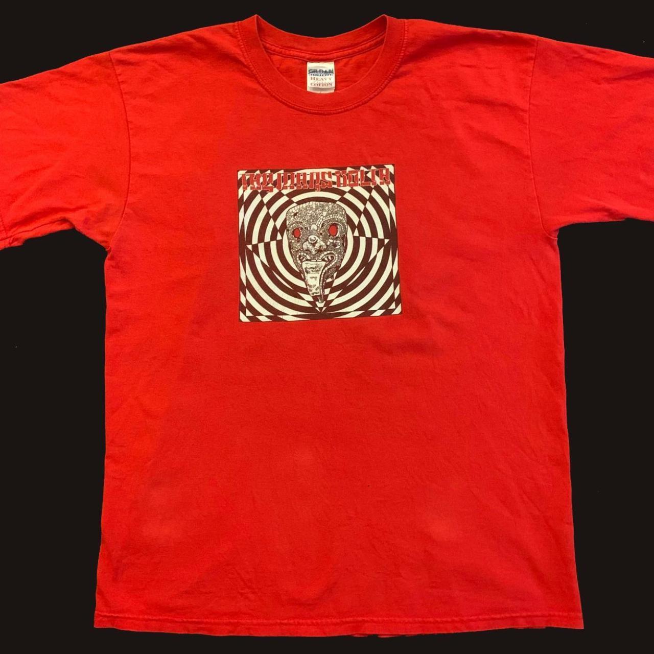THE MARS VOLTA - Mask Shirt. Red Gildan Heavy Cotton... - Depop