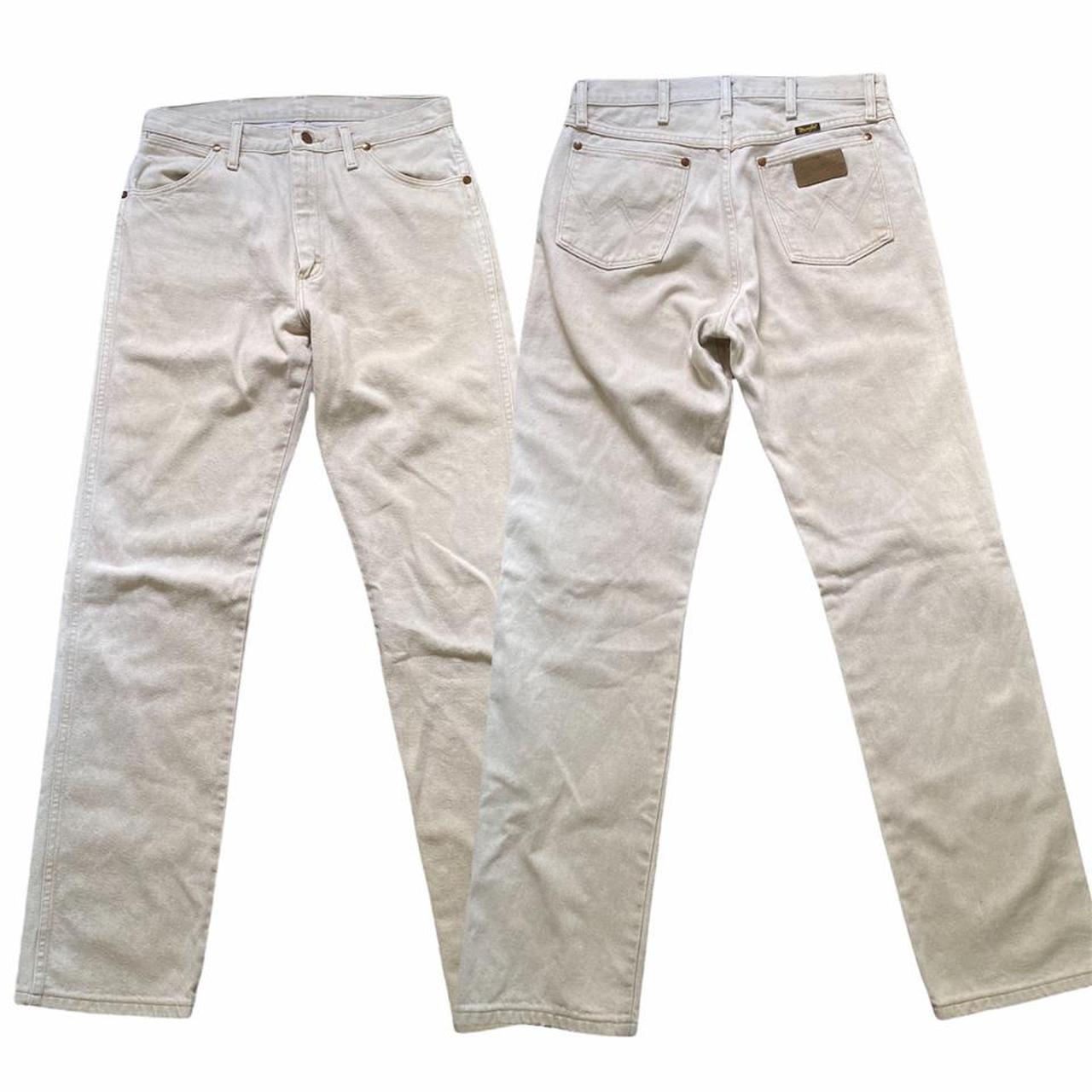Vintage Wrangler High Rise Cream Beige Tan Denim... - Depop
