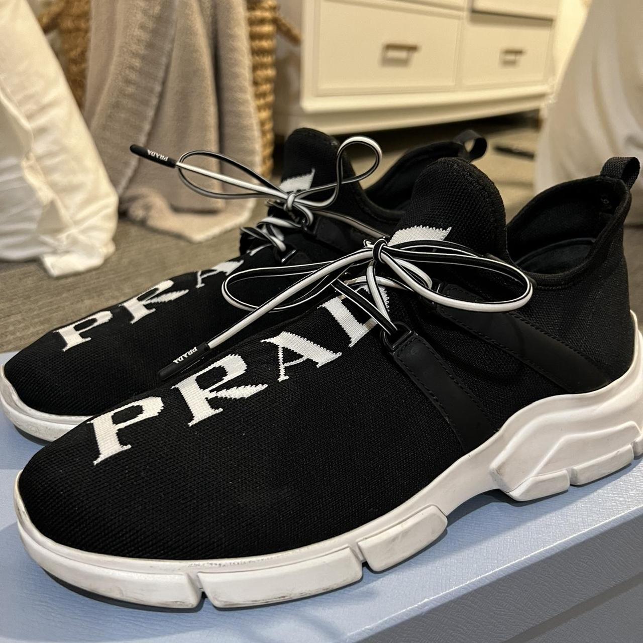 Prada XY Logo Sock Sneaker Original box and shoe... - Depop