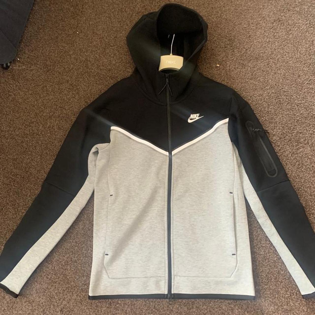 Black and grey Nike tech fleece hoodie. Brand new.... - Depop