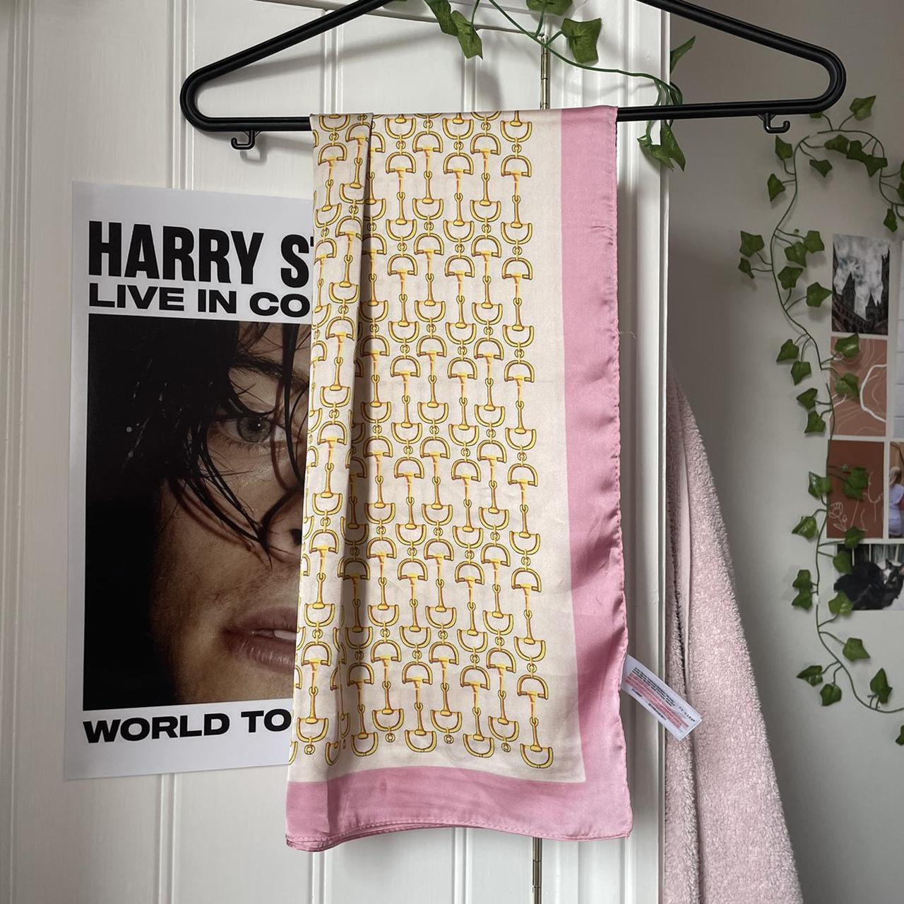 primark pink & gold bandana top - can be worn in so... - Depop