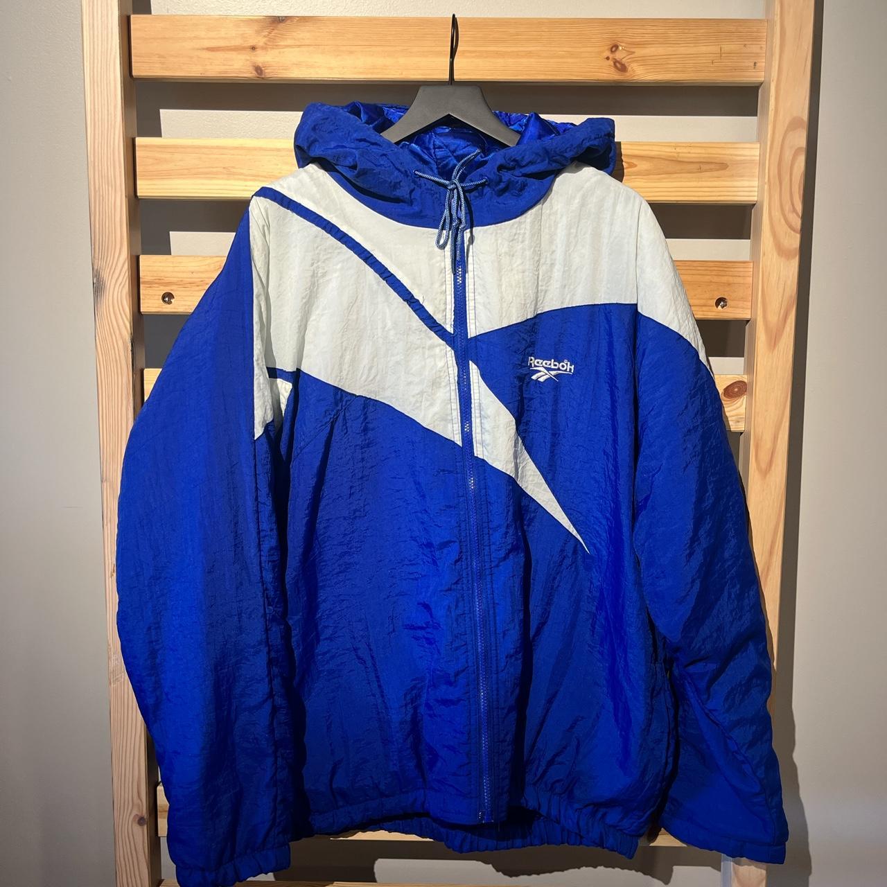 Vintage 90’s Reebok Track Jacket 🔵⚪️🔵 Royal Blue with... - Depop